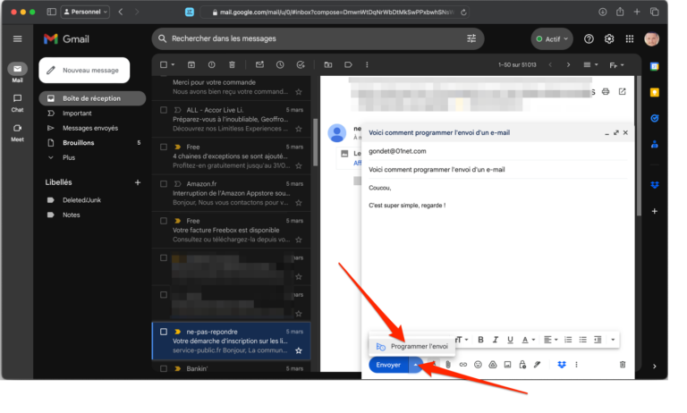 Comment programmer l’envoi d’un email dans Gmail