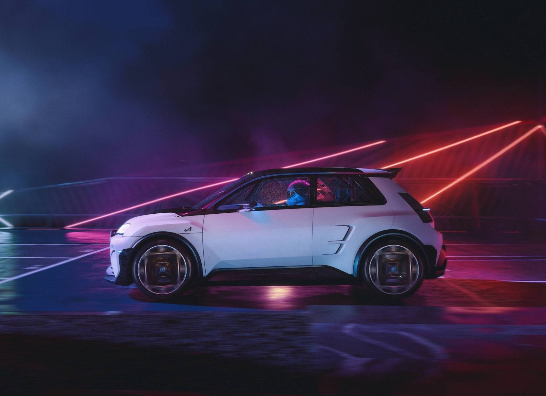 A290_ß : Alpine frappe fort avec une Renault 5 électrique version extrême