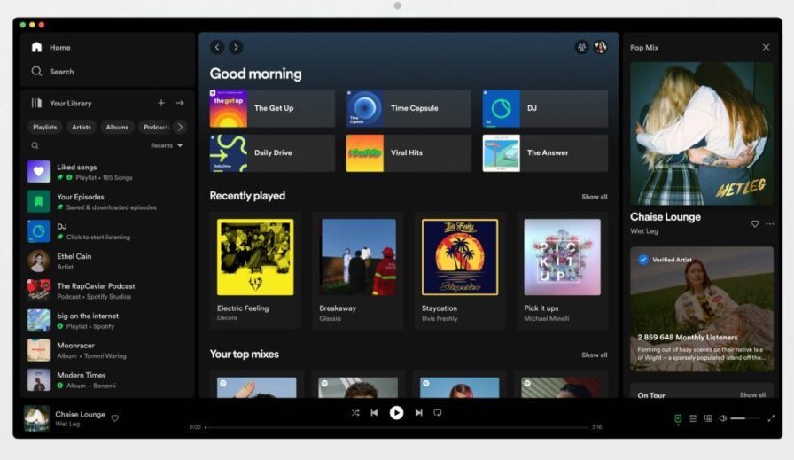 Spotify déploie sa nouvelle interface sur desktop