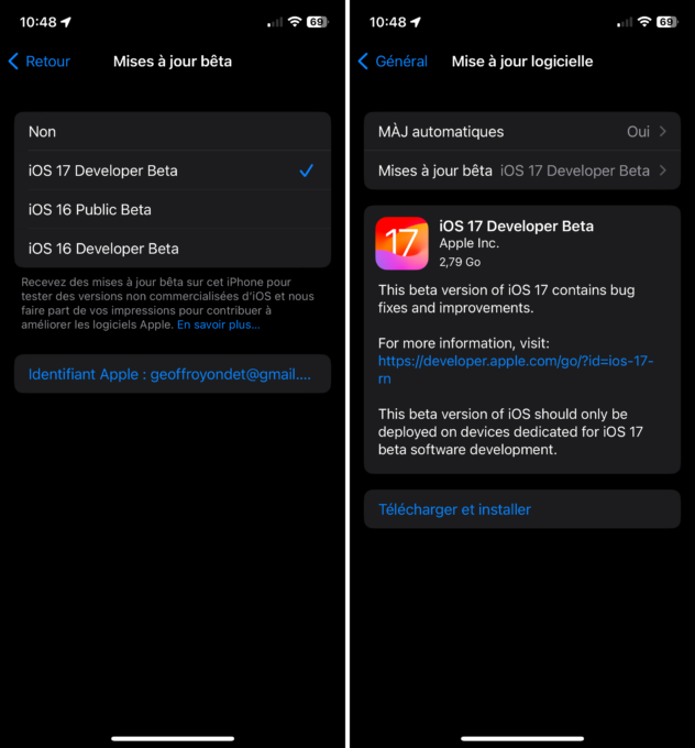 iOS 17 : la bêta developer peut être installée gratuitement