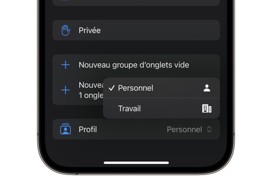 iOS 17 : comment créer des profils d’utilisation dans Safari