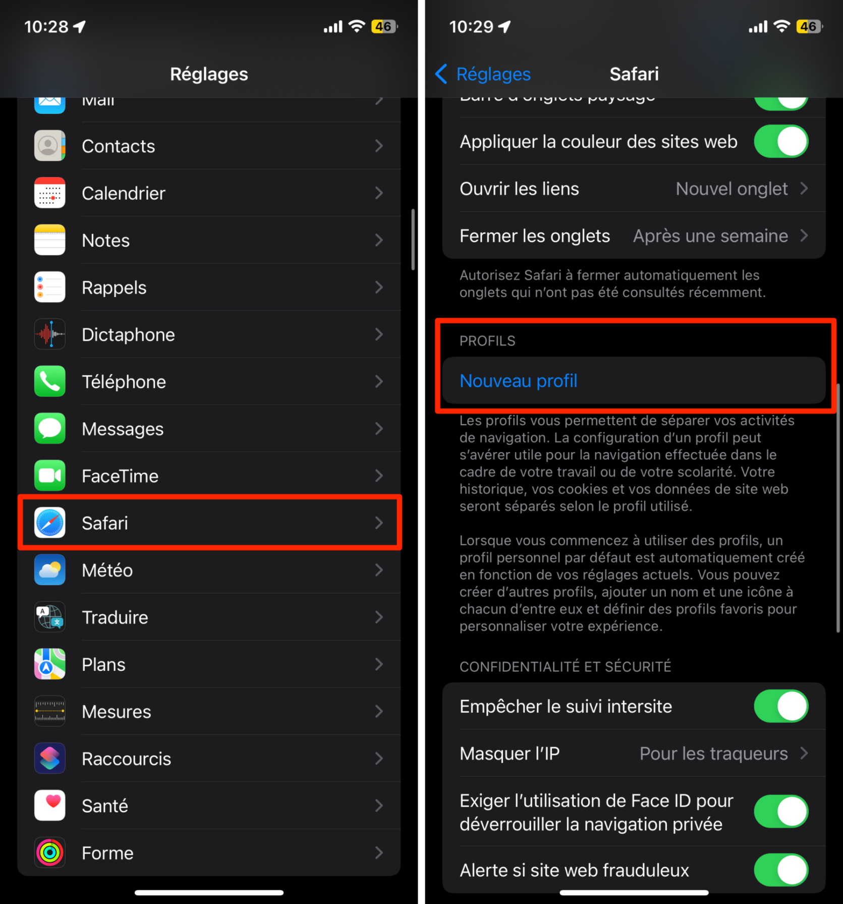 iOS 17 : comment créer des profils d’utilisation dans Safari