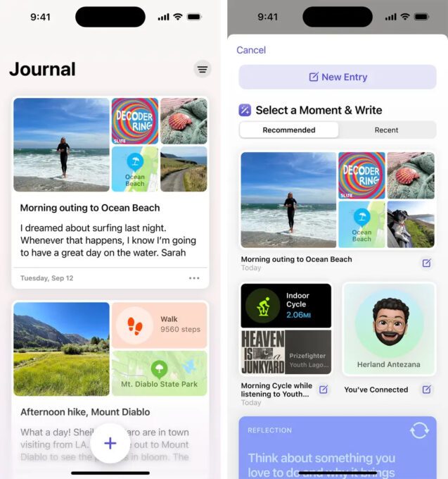 Apple dévoile son application de journal intime
