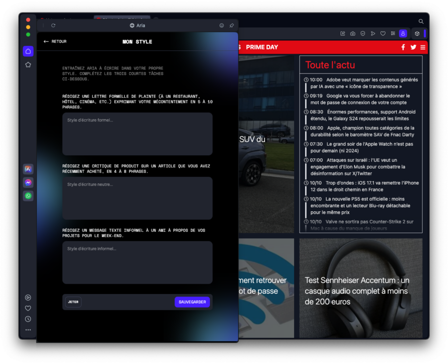 Opera lance de nouveaux outils pour booster Aria, l’IA intégrée à son ...