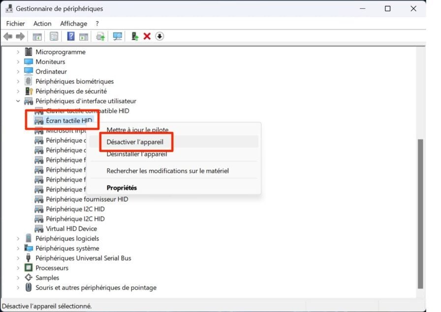 Windows 11 : comment désactiver l’écran tactile de votre PC