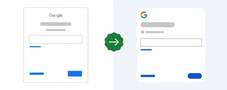 Nouveau design pour la page de connexion Google