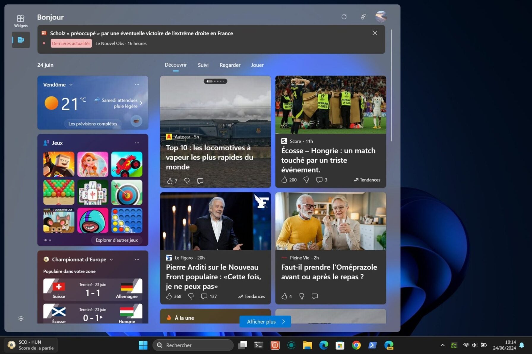 Windows 11 : comment désinstaller le panneau de widgets