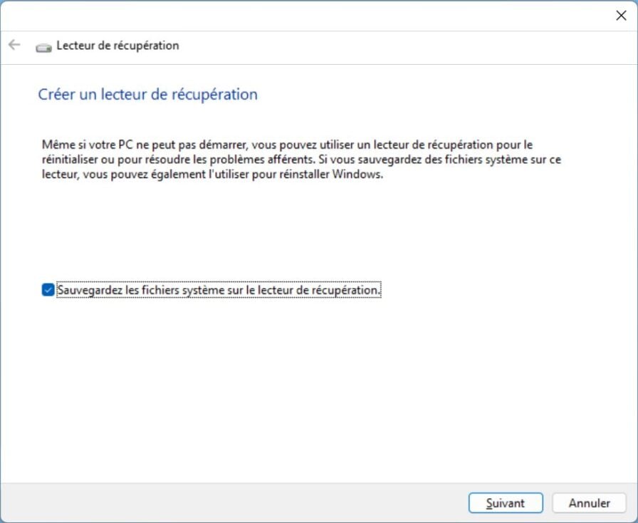 Windows 11 : comment créer une clé USB de récupération