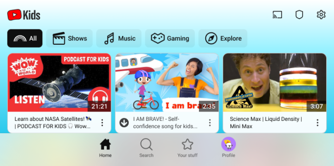 YouTube Kids change d'interface sur Android et iOS