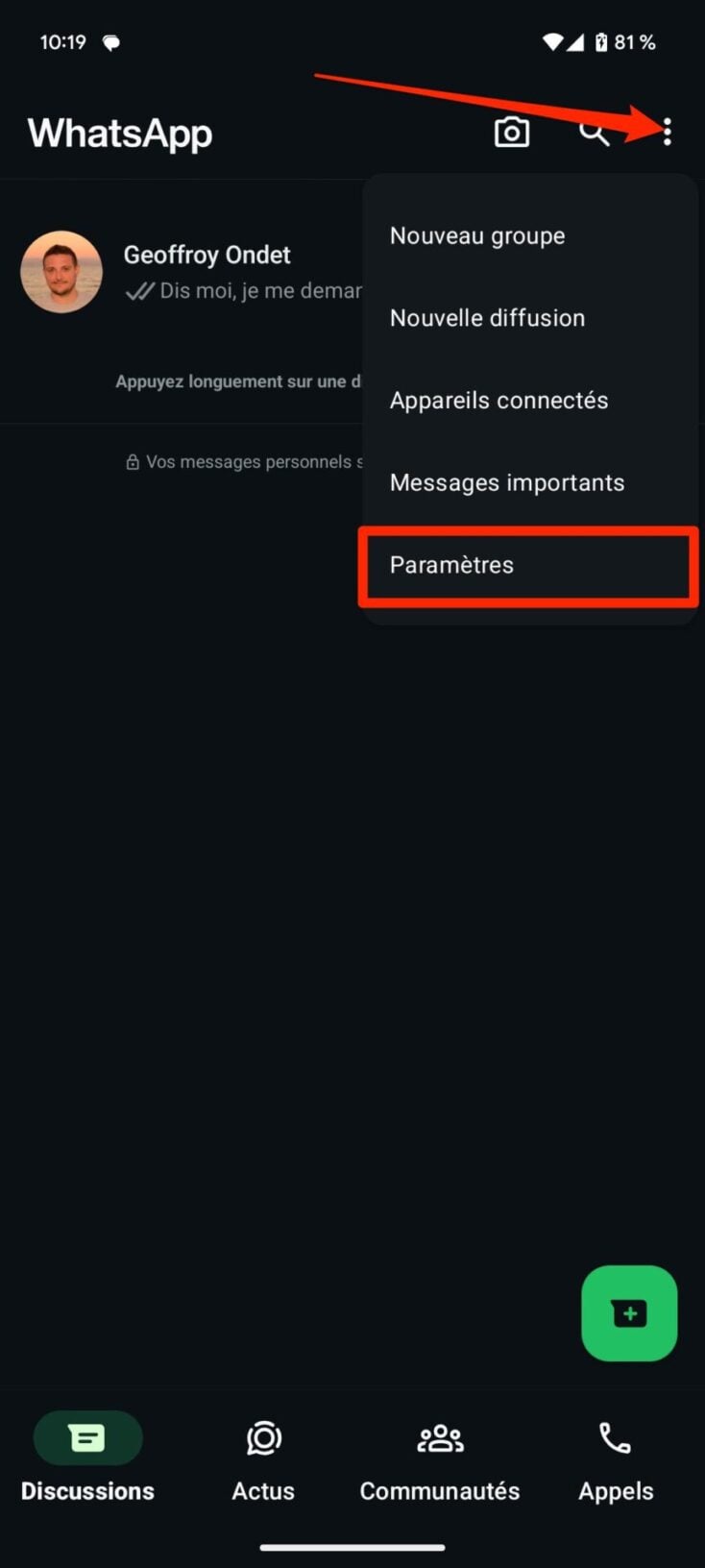 WhatsApp : comment lire un message sans être vu