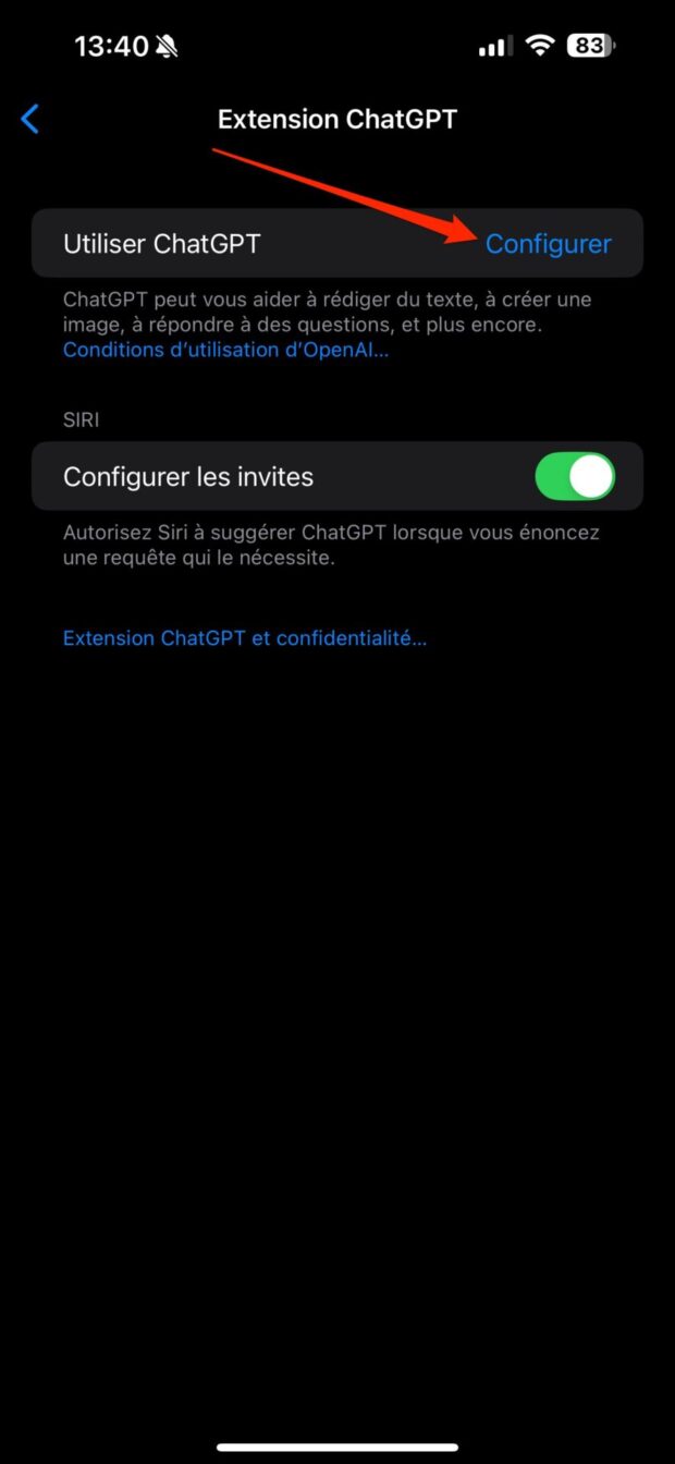 iOS 18.4 : comment utiliser ChatGPT avec Apple Intelligence