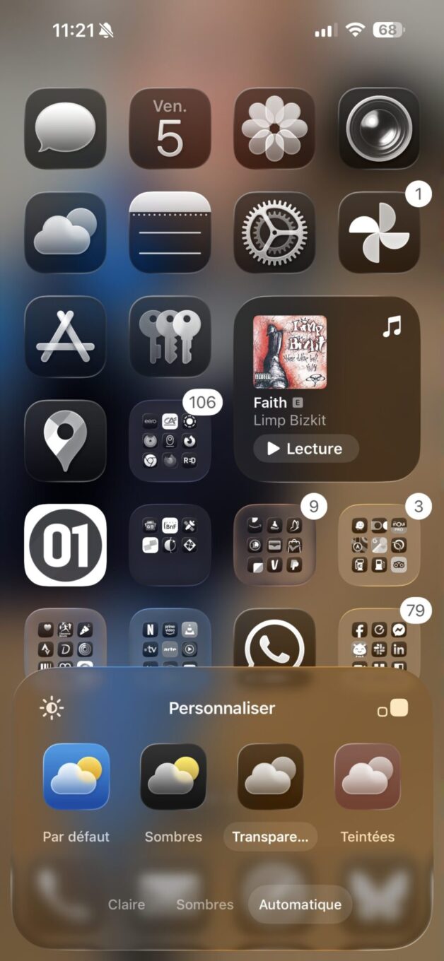 iOS 26 : comment rendre toutes vos icônes transparentes