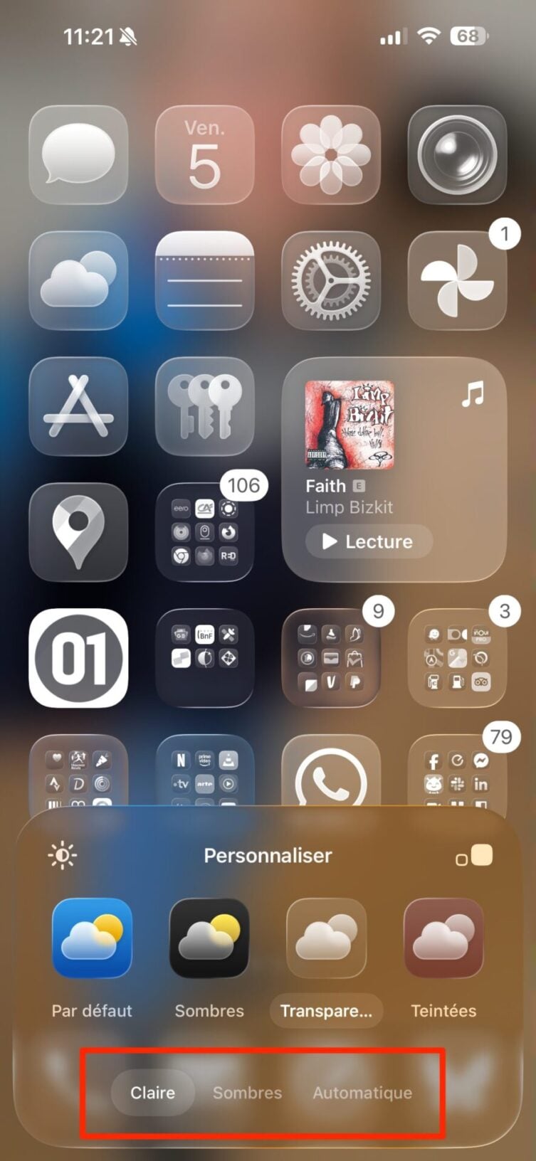 iOS 26 : comment rendre toutes vos icônes transparentes