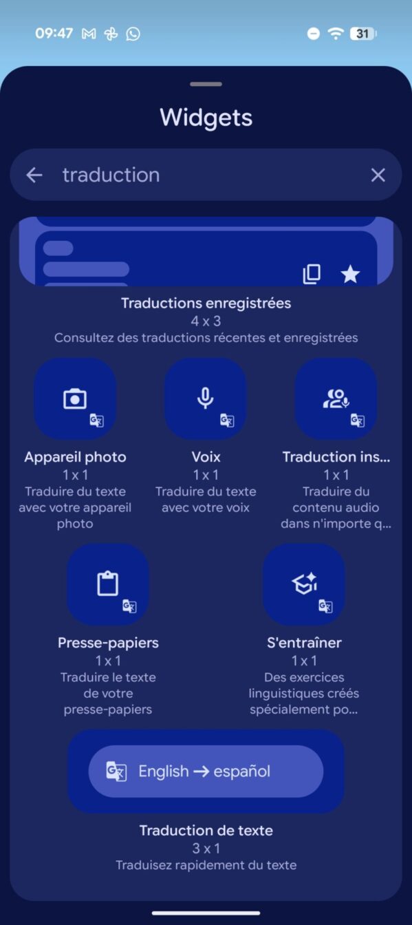 Google Traduction pour Android fait le plein de nouveaux widgets