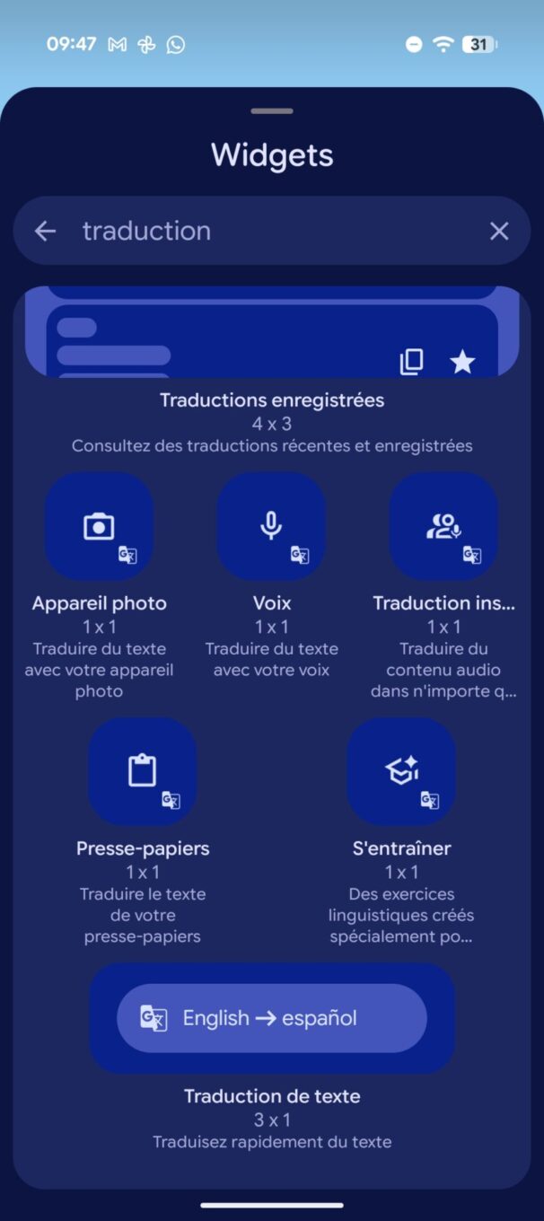 Google Traduction pour Android fait le plein de nouveaux widgets