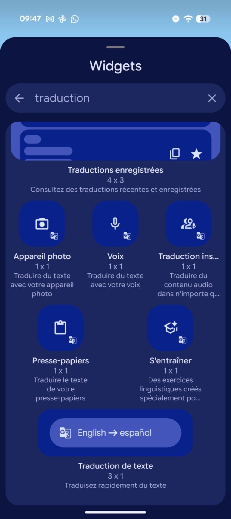 Google Traduction pour Android fait le plein de nouveaux widgets