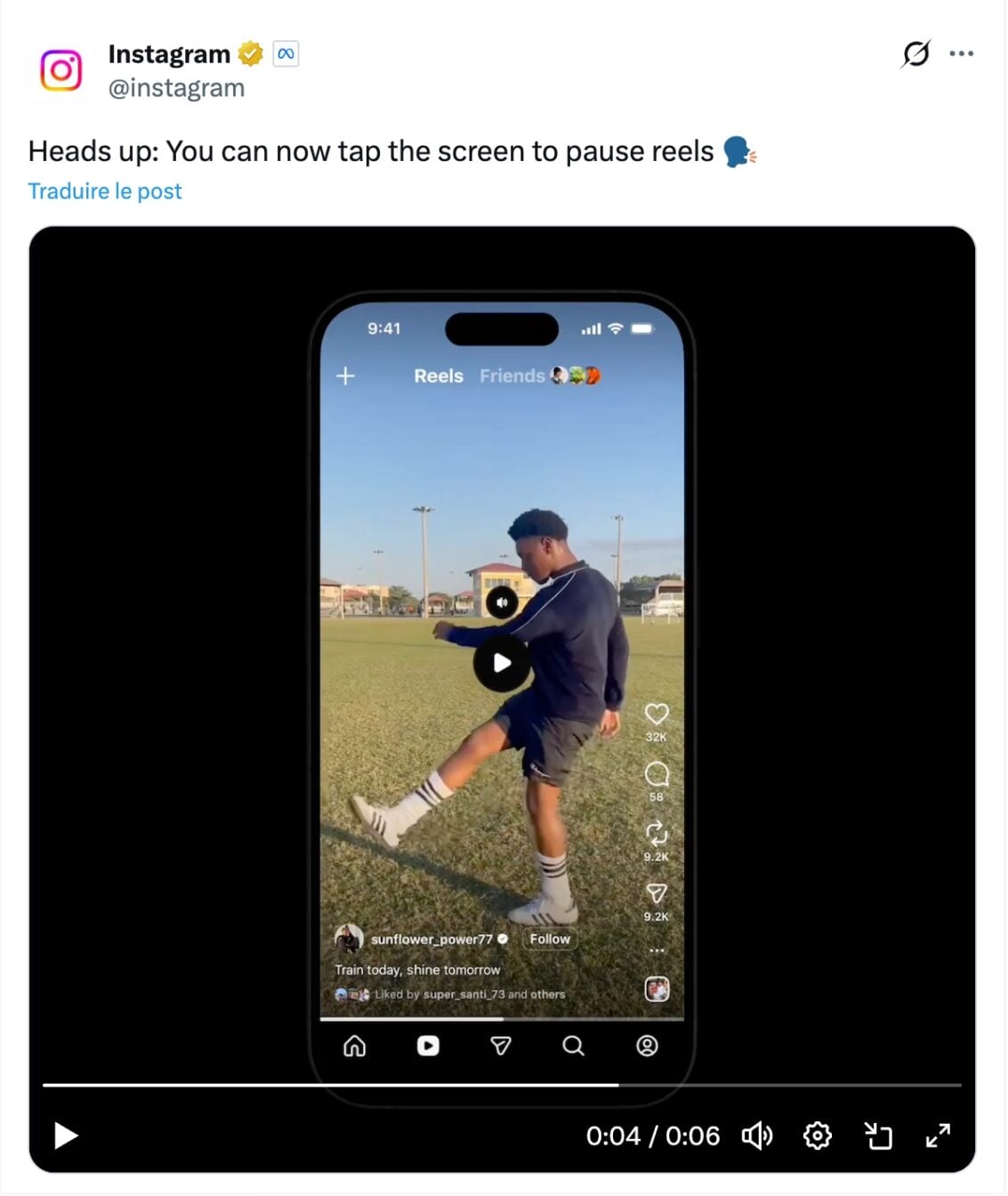 Instagram : vous pouvez enfin mettre en pause les Reels