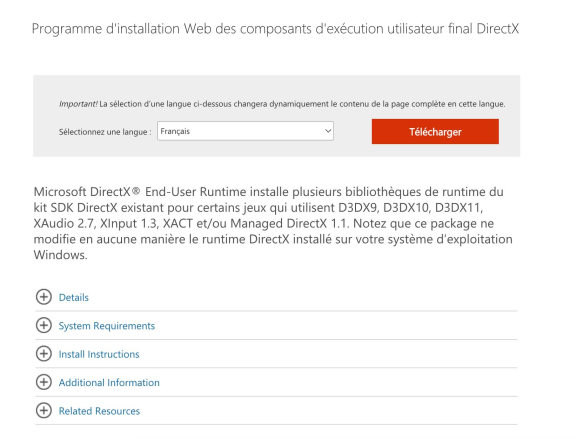 Télécharger Microsoft DirectX Drivers pour Windows, Web - Telecharger.com